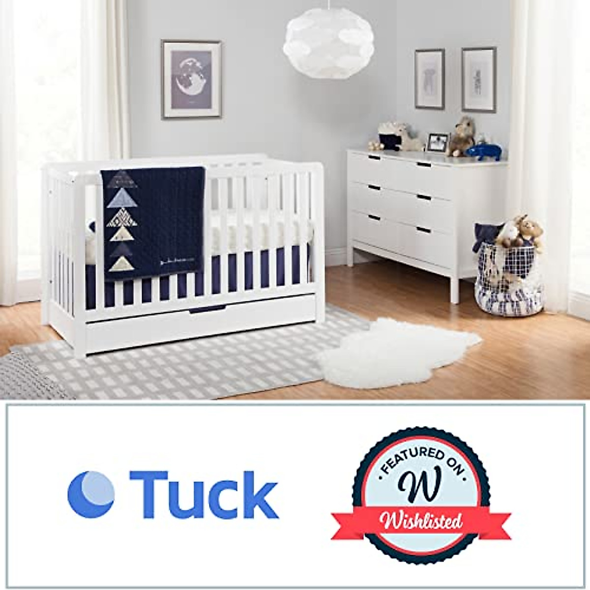 Carter's by DaVinci Colby 4-in-1 Convertible Crib with Trundle Drawer in White, Greenguard Gold Certified, Undercrib Storage