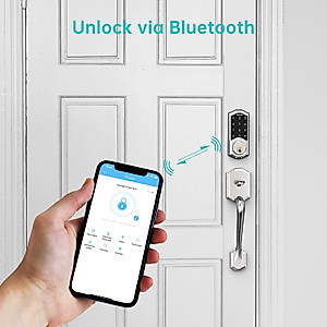 Smart Lock, Hornbill Keyless Entry Keypad Deadbolt, Bluetooth Electronic Digital Front Door Locks Work with Alexa, Free App Control Passcode, Auto Lock for Exterior Doors Airbnb Home Apartment Office