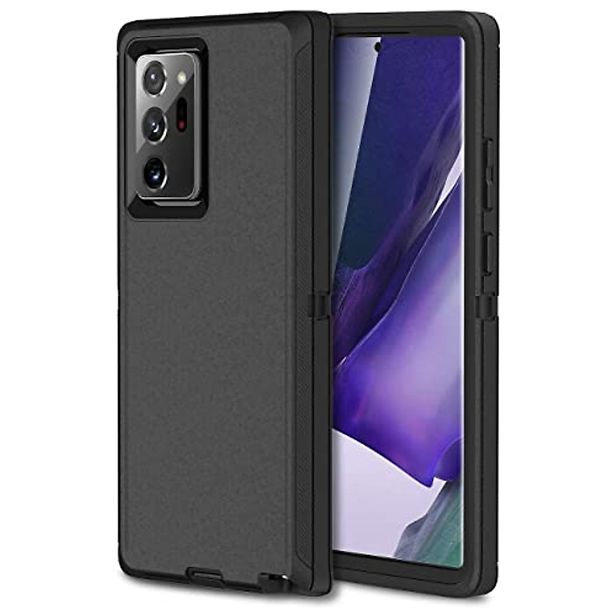 MXX Galaxy Note 20 Ultra Heavy Duty Protective Case with [3 Layers] Rugged Rubber Shockproof Protection Cover for Galaxy Note 20 Ultra (Black)