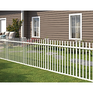 41in H x 44in W (2 Panels) No Dig Zippity Burbank Fence Panel Kit, No Dig Fence Panels, White Vinyl Fences for Yard, Temporary Fence for Backyard, White Picket Fence Garden Border, DIY Fence ZP19057