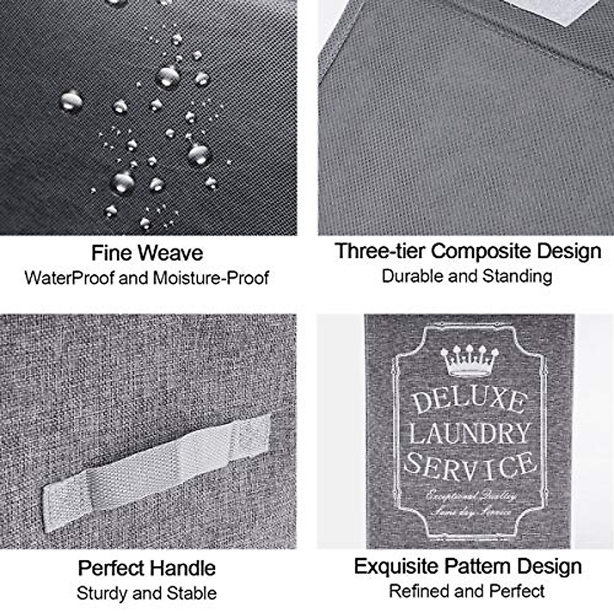 YOUDENOVA Tall Laundry Basket with Lid, 72L Large Collapsible Clothes Hamper with Handle, Freestanding Waterproof Clothes Hamper Basket for Nursery, Bedroom, Bathroom, College Dorm – Fossil