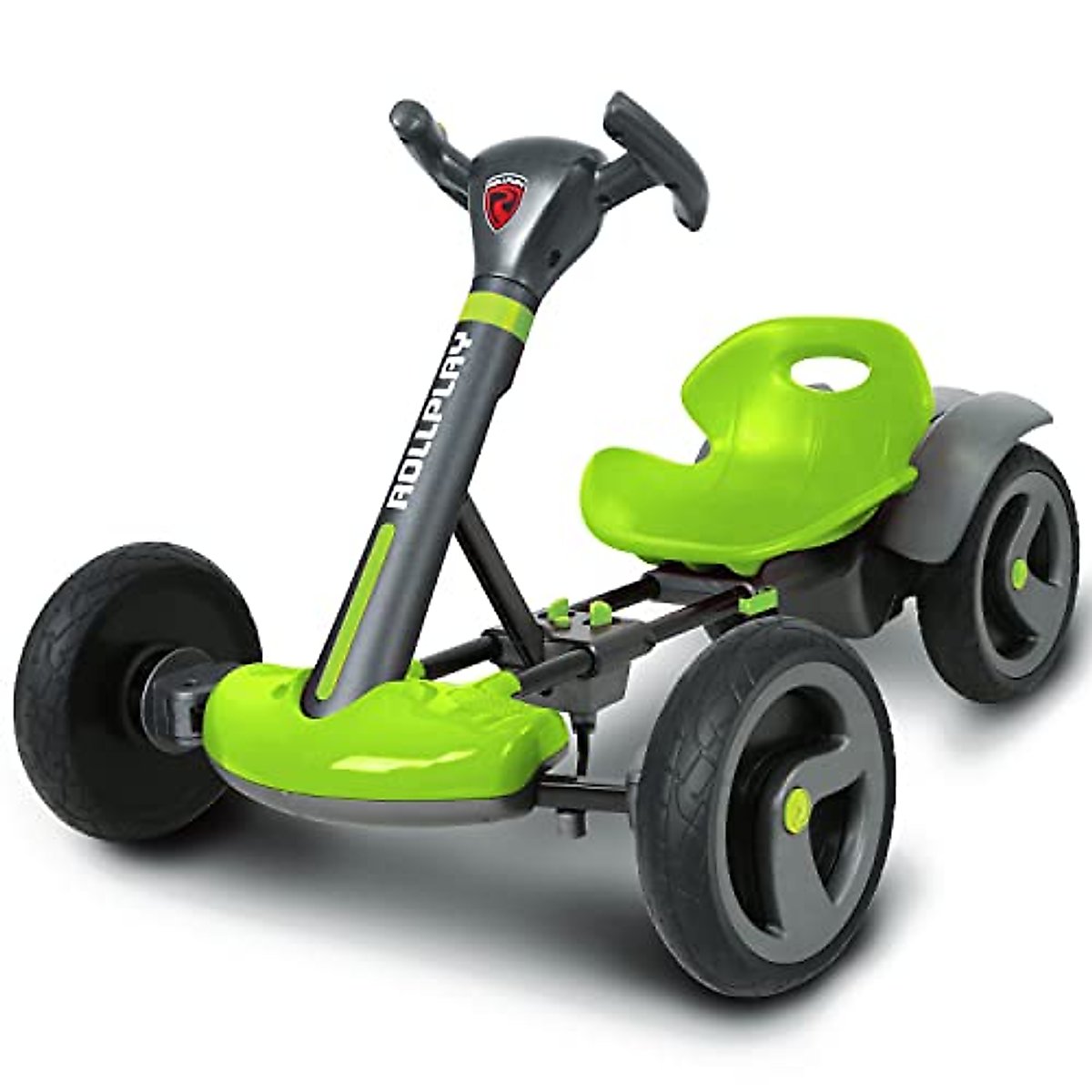 Rollplay Flex Kart 6V Electric Go Kart for Children Aged 2-5 Featuring Space-Saving Folding Function, Easy Push Start Button, and a Top Speed of 2 MPH, Green