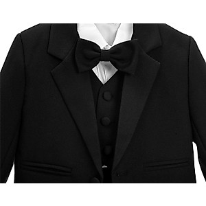 Dressy Daisy Baby Boy' 5 Pcs Set Formal Tuxedo Suits No Tail Wedding Christening Outfits Size 18 Months Black, 057