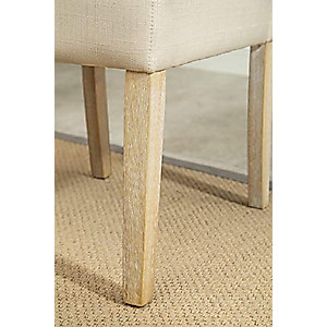 Roundhill Furniture Habit Solid Wood Tufted Parsons Dining Chair (Set of 2), Tan