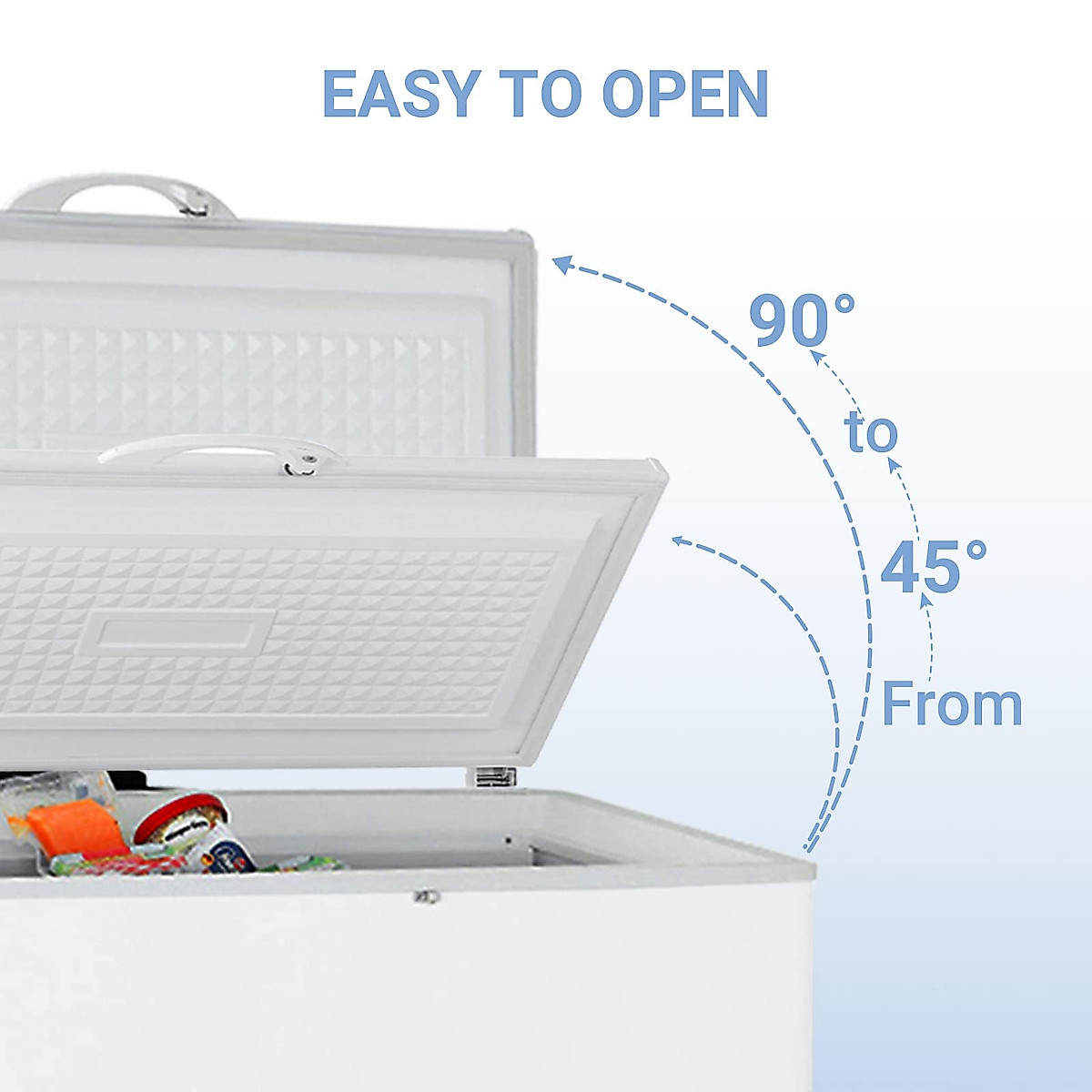 Techomey Propane Freezer 7 Cu.Ft, 110V/LPG Deep Chest Freezers with Lock, Top Open Door, 2-Way Off-grid Gas Freezer for Outdoor, Camping, Boondocking, White