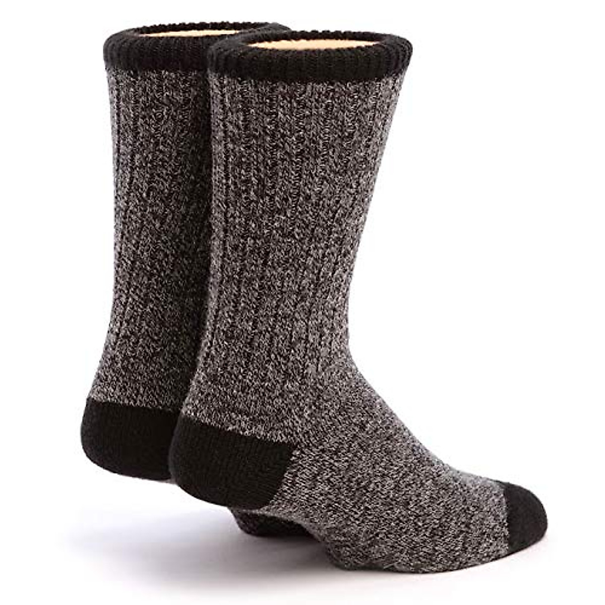 WARRIOR ALPACA SOCKS - Unisex Base Camp Alpaca Wool Hiking Socks for Men & Women - Black/Cinder X-Large