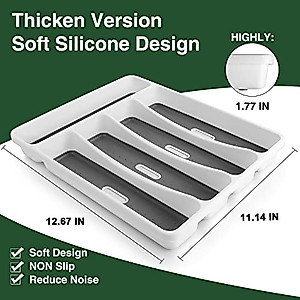 60-Piece Black Silverware Set with Organizer, AIVIKI Stainless Steel Flatware Set for 12, Cutlery Utensil Sets for Home Restaurant, Include Knife Fork Spoon Set, Mirror Polished