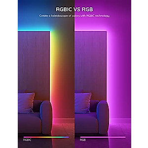 Govee RGBIC LED Strip Lights, Smart LED Lights for Bedroom, Bluetooth LED Lights APP Control, DIY Multiple Colors on One Line, Color Changing LED Lights Music Sync for Gaming Room, Halloween, 16.4ft