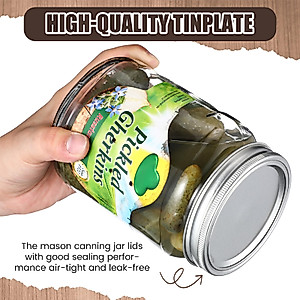 Nuogo 240 Pcs Wide Mouth Mason Jar Lids Canning Lids with Silicone Sealing Ring Split Type Airtight Jar Lids Mouth for Canning Food Fruits Jams Supplies