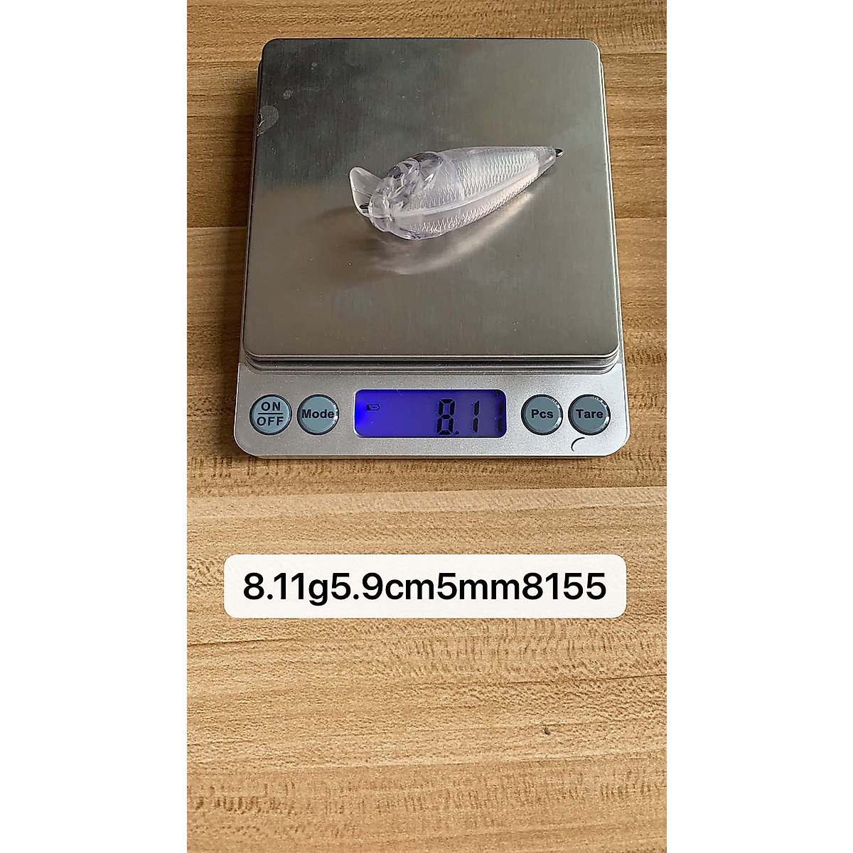 10PCS Unpainted Lure Blanks 8.11g 5.9cm with 5mm Free Fishing Eye Crankbait Baits Simulation Blank Body Clear Hard Baits Trout Salmon Minnow Lure Popper Lures Topwater Freshwater 8155