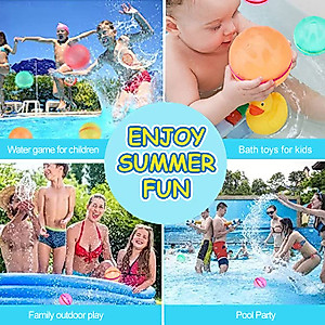8PCS Reusable Water Balloons Self-Sealing Easy Quick Fill, Soft Silicone Water Bombs Splash Balls for Kids Adults, Perfect for Outdoor Water Fight Games and Swimming Pool Party - with mesh bag