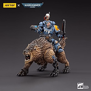 BLOOMAGE JOYTOY (BEIJING) TECH Warhammer 40K: Space Wolves Thunderwolf Cavalry Biane 1:18 Scale Action Figure, Multicolor