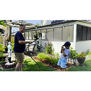 Atlantic Heavy Duty Garden Hose 1 ft x 5/8 Inch Black Color, Short Connection Leader Hose with Solid Brass Connectors (1 Foot)