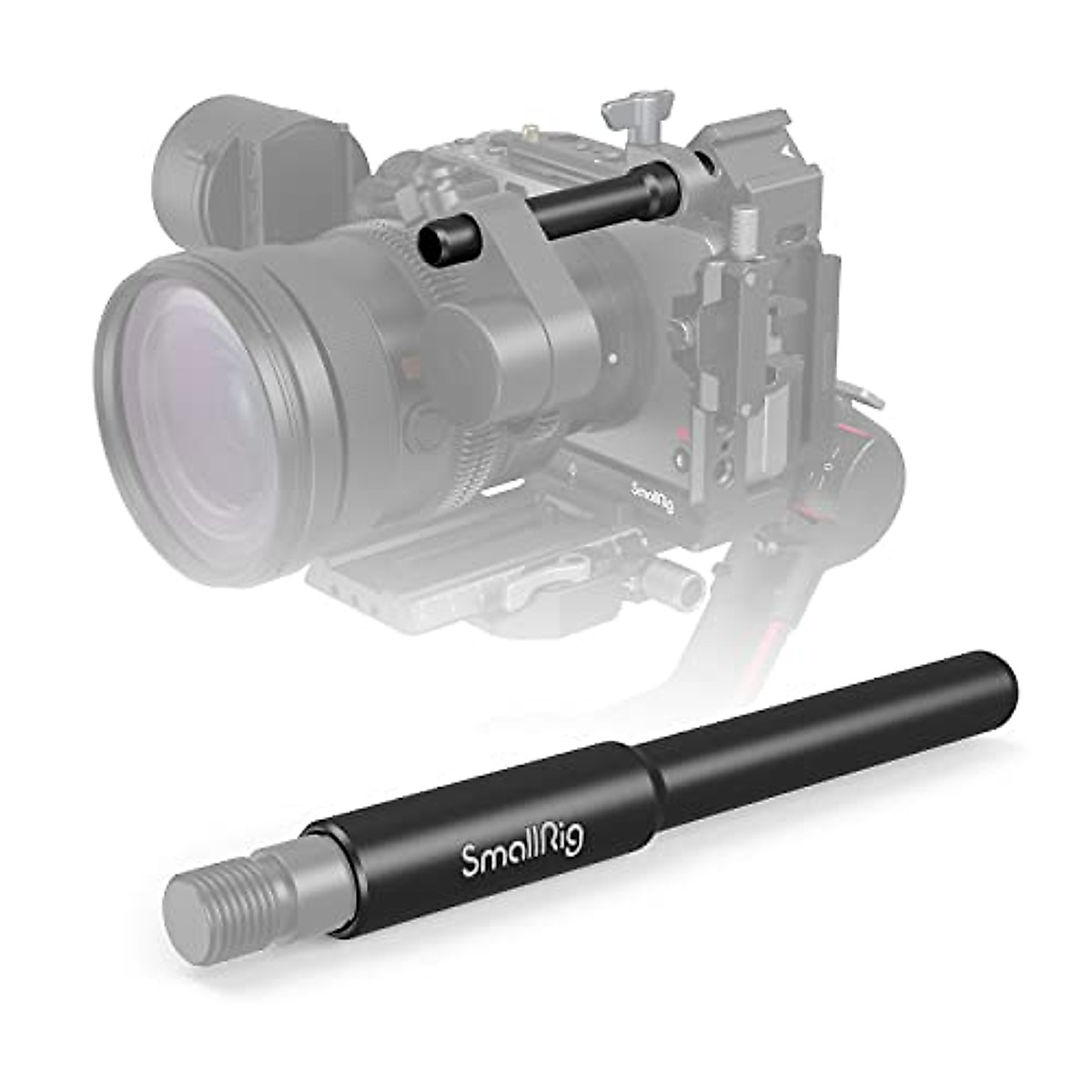 SmallRig 12mm to 15mm Rod Clamp Adapter, 12cm (4.7 Inch) Aluminum Alloy Rod with M12 Inner Thread, Designed for DJI RS2 RSC2 and Follow Focuses - 3681