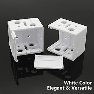 Waziaqoc 2PCS Plastic Blind Brackets, 1 Inch White Low Profile Box Mounting Bracket for Window Blinds Window Blinds Headrail Bracket