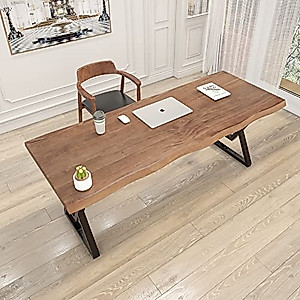 YOUYUCAI 55-inch Solid Wood Computer Desk Desktop Home Simple Modern Long Desk Double Desk Writing Desk Workbench,a01