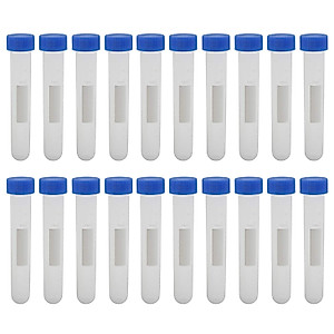 Kesell Centrifuge Tubes Round Bottom Screw Cap Plastic Test Tube Vials 10ml with Graduation and Writing Area, Pack of 20