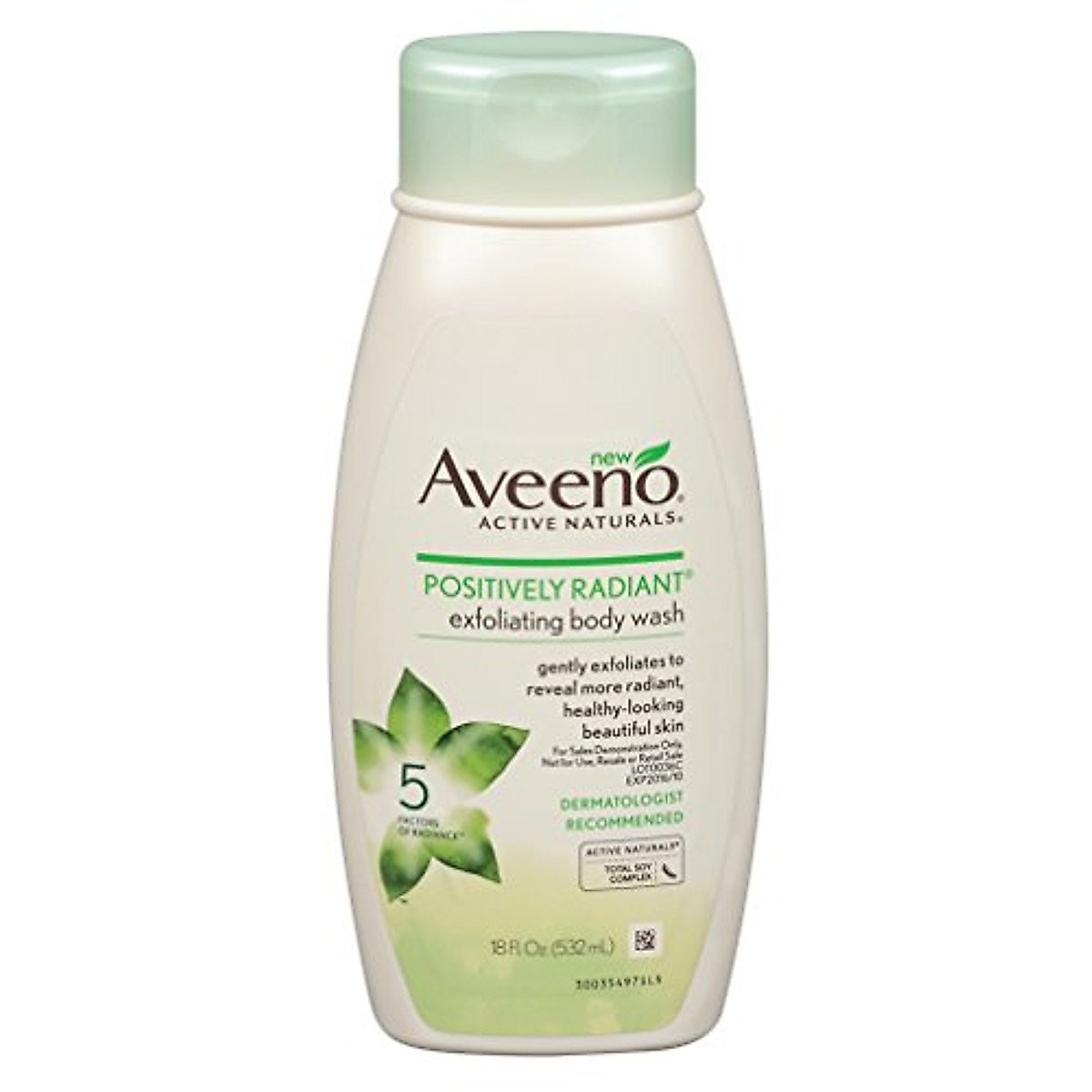 Aveeno Positively Radiant Body Wash Exfoliating 18 Ounce (532ml) (2 Pack)