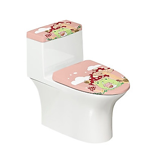 FUIALDOLG Stretch Toilet Lid Tank Lid Dust Cover Bathroom Accessories Toilet Seat Cover Pads Fits Most Size Toilet Lids for Bathroom Cartoon Frog Home Decor