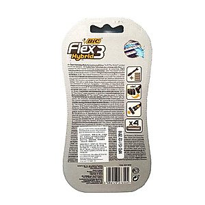 Bic Flex 3 Hybrid Men's Triple-Blade Razors, Pack with 1 Handle + 4 Refills - with 3 Moveable Blades and Pivoting Head for an Extra Smooth and Precise Shave