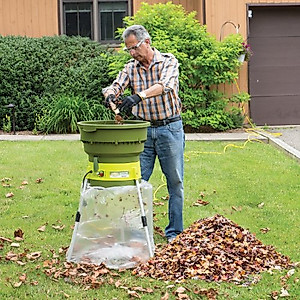Sun Joe SDJ616 Electric Leaf Mulcher/Shredder 13-Amp 16:1 Reduction Ratio, 8,000-RPM, Mulch up to 55-Gallons per Minute, Adjustable Control Dial, Green