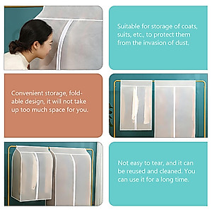 Garneck Hanging Garment Bags for Closet Storage 35.4 '' Large Closet Style Garment Cover Clear Bottom Enclosed Garment Rack Cover for Suit Coat Dress Fur Shirts