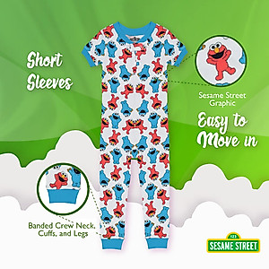 Sesame Street Girls' Footless Snug-fit Cotton Onesie Pajama, Soft & Cute for Kids, Grey, Orange, Blue, Green, Yellow, 2T