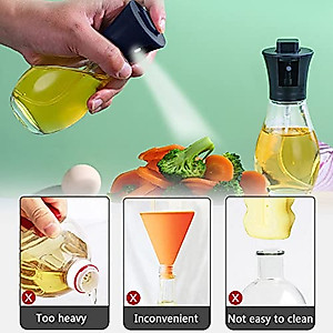 KALPAGA Oil Sprayer for Cooking, 2PACK Olive Oil Sprayer Mister, 180ml Glass Olive Oil Spray Bottle Versatile Oil Sprayer for Salad BBQ Kitchen Baking Roasting Grilling