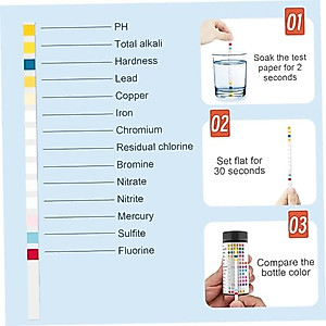Drinking Water Test Kit, 100Pcs 14 in 1 Water Test Kit, Universal Water Tester for Drinking Water, Quick & Easy Home Water Testing Kit for Hardness, Lead, Iron, Copper, Fluoride Water Tester
