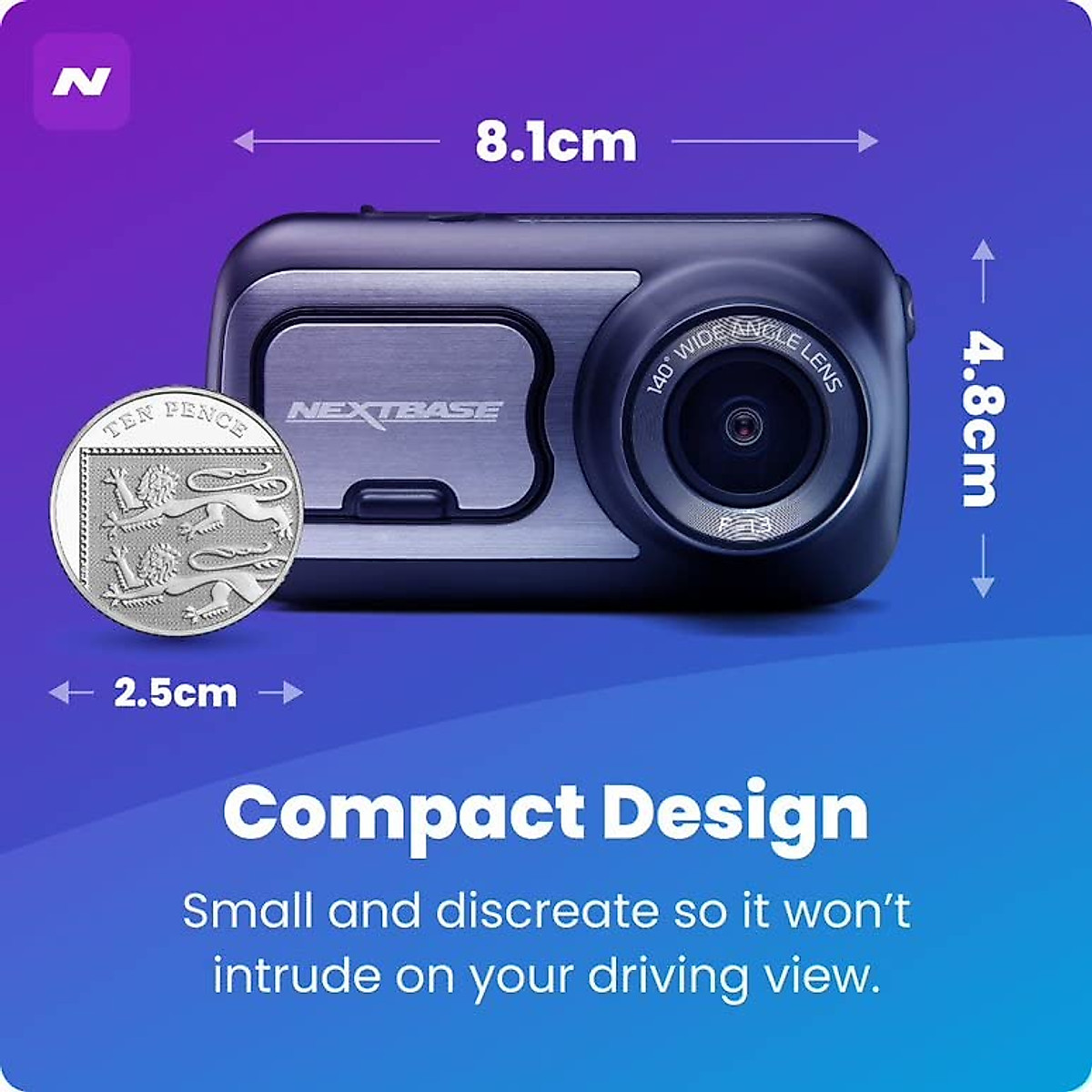 Nextbase 422GW Dash Cam - 1440p HD Recording in Car Camera - Wi-fi GPS Bluetooth Alexa Enabled - Parking Mode - Night Vision - Loop Recording - Automatic Power and Crash Detection