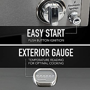 Kenmore 3-Burner Outdoor BBQ Grill | Liquid Propane Barbecue Gas Grill with Folding Sides, PG-A4030400LD, Pedestal Grill with Wheels, 30000 BTU, Black