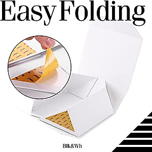 BLK&WH Gift Box 9x6.5x3.8 Inches, White Gift Box, Gift Box with Lid, Bridesmaid Proposal Box, Collapsible Gift Box for Gift Packaging (Matte White)