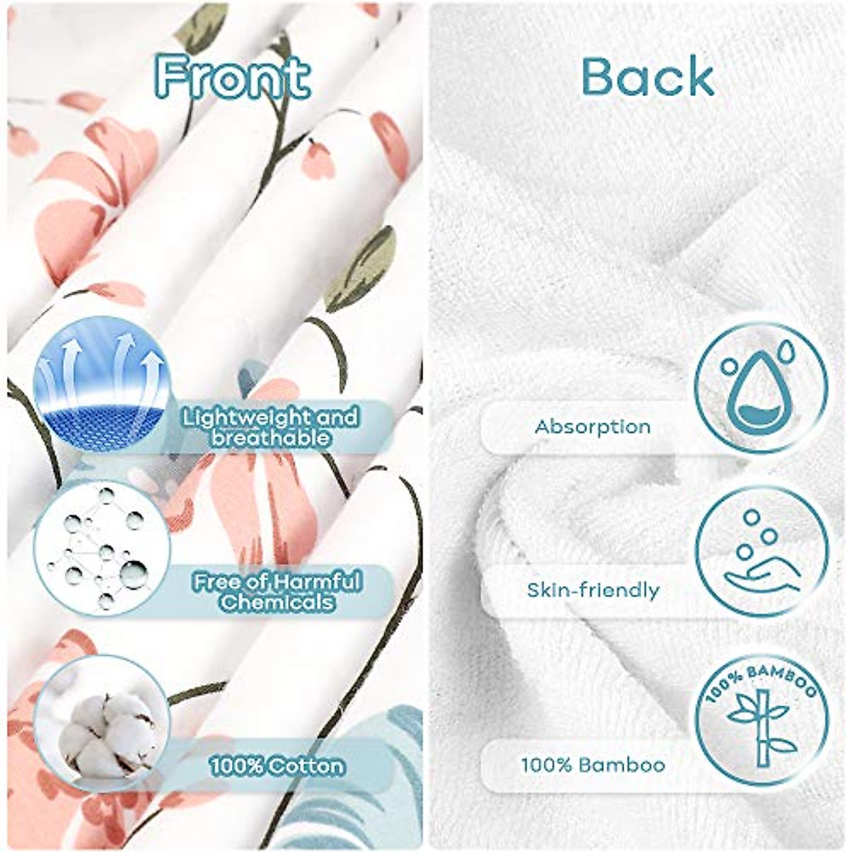 Yoofoss Nursing Cover for Breastfeeding, Soft Breastfeeding Cover for Infants Babies Nursing Apron Cover with Warm Bamboo Fiber Liner for Mother Autumn Winter Breastfeeding (Flowers)