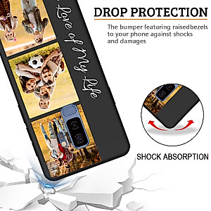 SuSuTiFy Custom Personalized Phone Case for Samsung Galaxy S9 Plus Design Your Own Multi Picture Collage Slim Soft Black Phone Cover for Family Friends Couple Gift