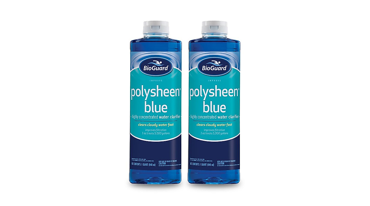 2 Pack BioGuard Polysheen Blue Swimming Pool Water Clarifier (1 Quart ...