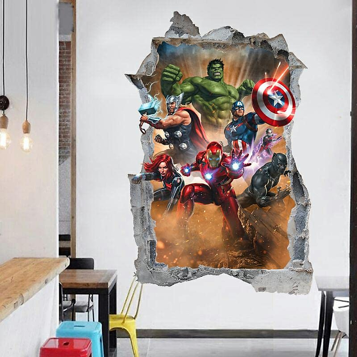 CATCOQ Superhero Wall Stickers Avengers DIY Removable Wall Decals Stickers Decor for Boys Girls Bedroom Living Room Nursery Playroom (23.6x35.4 inches)