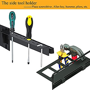 RUN HELIX Power Tool Organizer, Wall Mount Garage Organization with 4 Drill Holders, Heavy Duty Tool Shelf & 1 Pack 3 Layers Cordless Tool Rack, Screwdriver Storage Rack Box Organizers and Storage