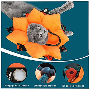 Purrrfect Life Adjustable Pet Cone Collar Soft for Kittens and Puppys, Cute Recovery Pet E-Collar After Surgery, Wound Healing Protective Cone, Elizabethan Collars (Flower, S)