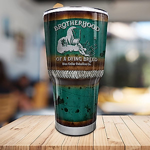 N NAMESISS All Over Printed Tumbler, Personalized Tumbler, Welder Brotherhood Of Dying Breed Normal Tumbler 30oz, Welder Tumbler, Gift for Father, Gift for Him, Welder Father's Day, Welder Tumbler