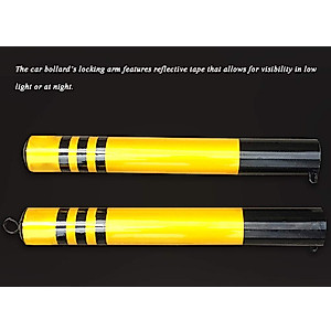 Parking Bollards with Lock, Parking Barrier Space Saver, Metal Sign Posts Steel Safety Bollard Traffic Pole(Size:500x76mm) (750x76mm)