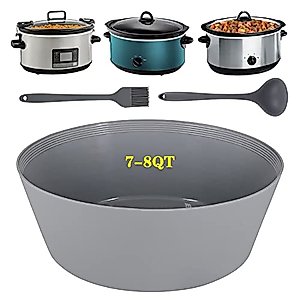 Silicone Slow Cooker Liners, Reusable Slow Cooker Liners For Crock-Pot 7-8-10 Quart Oval, Dishwasher Safe and BPA Free