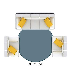 Fairfield Beige Modern Large 8ft Round Rug - Area Rug - Indoor Area Rugs for Living Room - Dining Room Rug - Bedroom Rug - Kitchen Rug - Entryway Rug Contemporary Carpet - Alfombras para Salas