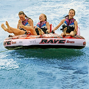 Rave Sports 3 Person Warrior Boat, Red