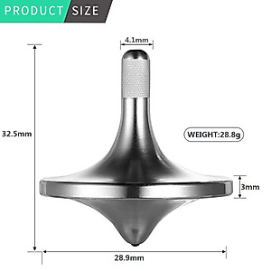 CHEETOP Stainless Steel Spinning Top, Premium Exquisite Perfect Balance Well Made Metal Desk EDC Little Fidget Toy, Spin Long Time Over 6 Minutes, Great Value (Silver,Medium Diameter 29mm)