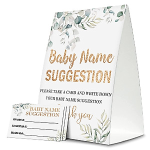 Baby Name Suggestion For Baby Shower Games, Plant Themed Name Suggestion Game Card, Party Favors Supplies Decorate For Baby Showers Game Cards, 1 Sign & 50 Cards Per Pack –(bbname-007)