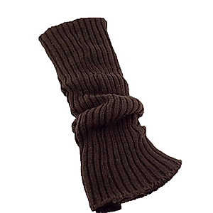 CHUNG Adult Women Juniors Knitted Leg Warmers Neon Party Accessory (One Size, Brown)