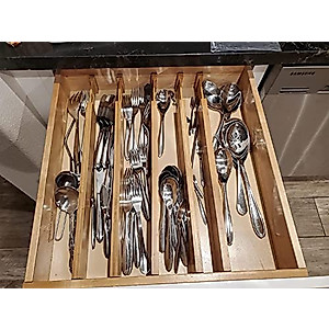 Adjustable Bamboo Drawer Dividers, 6 Pack Large Drawer Divider Organizer Expandable From 17.7-22", Drawer Separators For Kitchen Utensils, Dresser, Bedroom, Clothes, Bathroom