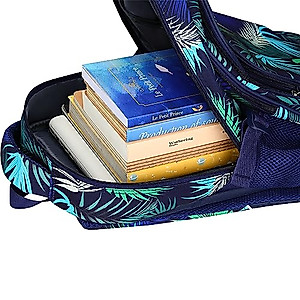 MYGOO Kids Backpack for Boys | Tropical Design Backpack for Teen | Grove Collection | 17" Tall | 24L Capacity | Foliage Black