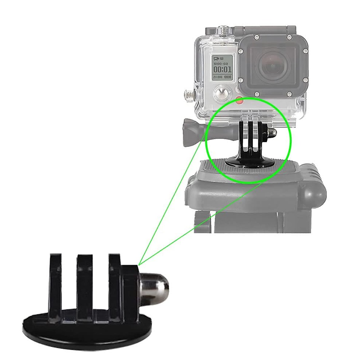 72" Pro Camera Monopod with Quick Release for GoPro HERO1, HERO2, HERO3, HERO3+, HERO4, HERO4 Session, HERO5 Cameras + Tripod Mount + eCostConnection Microfiber Cloth
