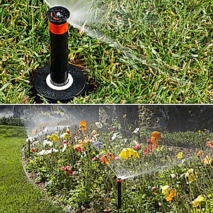 Replacement Pop up Rainbird Sprinkler Heads, 16PCS Adjustable Sprinkler Nozzle Variable Arc Nozzle Irrigation Drippers Sprinklers 9.8 Feet Compatible with Hunter, Orbit Pop-up Sprinklers, (10 Van)